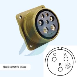 Buy Allied MS3102R-14S-7S 3 Pin Panel Box Mounting Receptacle Female ...