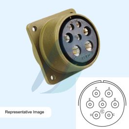 Buy Allied MS 3102R-22-33S 7 Pin Panel Box Mounting Receptacle Female ...