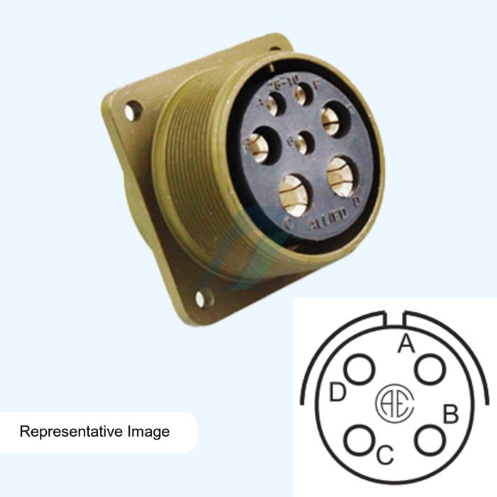 Buy Allied MS 3102R-12SP-10S 4 Pin Panel Box Mounting Receptacle Female ...